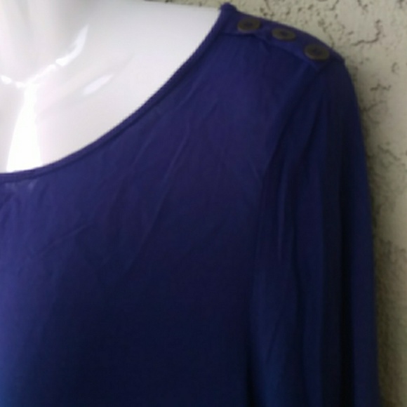 Charming Charlie | Tops | Charming Charlies Blue Long Sleeve Too With ...